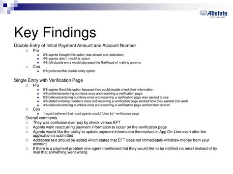 initial payments usability testing findings ppt download