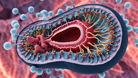 Microscopic View Of Vibrant Cellular Structures Showcasing Biological Detail Premium Ai