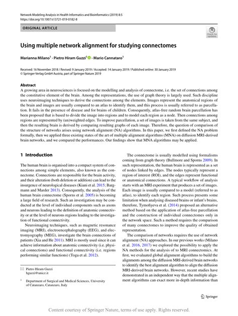 Using Multiple Network Alignment For Studying Connectomes Request Pdf