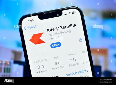 Delhi India 4 September 2023 Kite Zerodha Trading App On Smartphone Used To Invest And Trade