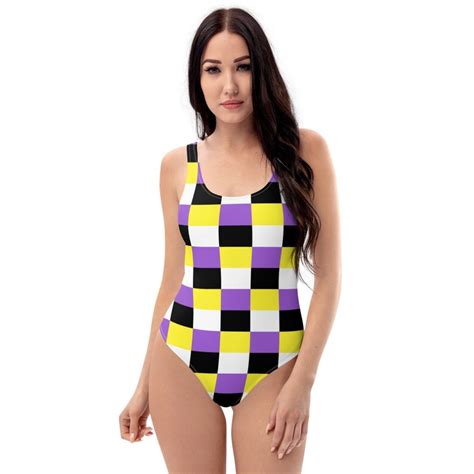 Nonbinary Swimsuit One Piece Non Binary Bathing Suit Etsy
