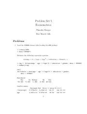 PS Econometrics SP AnswerKey Pdf Problem Set Econometrics Timothy Roeper Due March Th