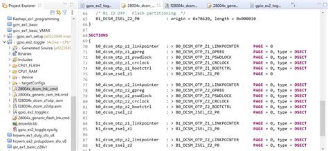 TMS320F280049 Can T Find Output Sections In Map File When Trying To