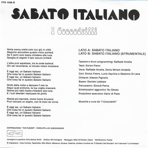 Sabato Italiano I Coccordilli Periodica Records