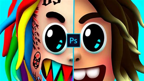 Как сделать 3d арт в стиле 6ix9ine в Photoshop Youtube