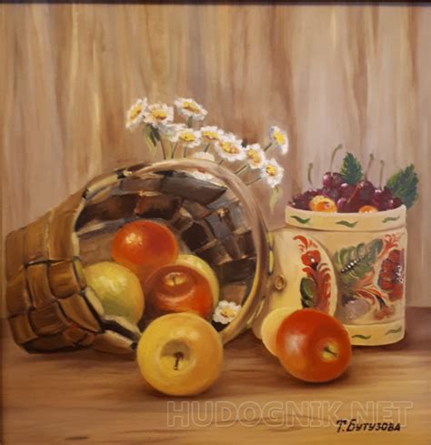 Картина Яблоки Размеры 40x40 Год 2022 Цена 5000 рублей Художник Бутузова Татьяна Анатольевна