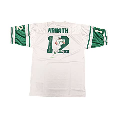Joe Namath New York Jets Autographed Signed New York Jets White Mandn Pa