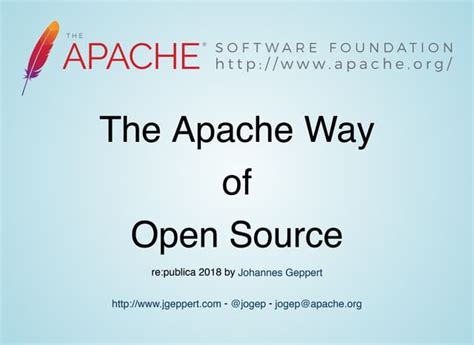 The Apache Way Of Open Source Republica 2018 Berlin Ppt