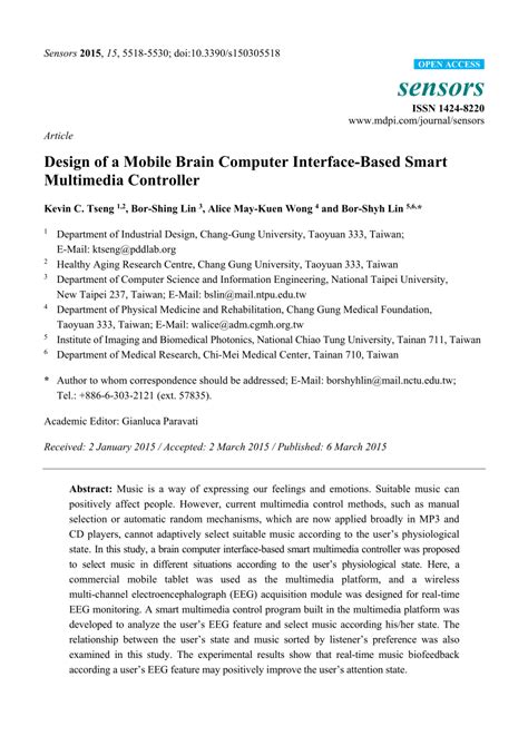 pdf design of a mobile brain computer interface based smart