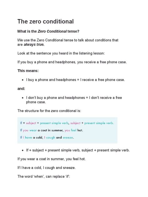 What Is The Zero Conditional Tense Pdf What Is The Zero Conditional Tense Pdf
