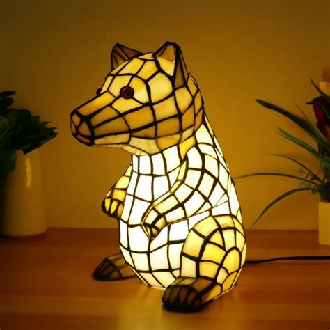 Artistic Animal Themed Stained Glass Lamps For Table Display 3d
