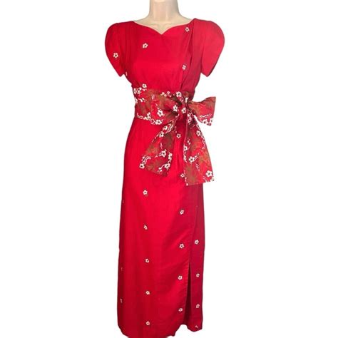 Richard Douglas Honolulu Dresses Richard Douglas Honolulu Vintage 6s Stunning Red Maxi Dress