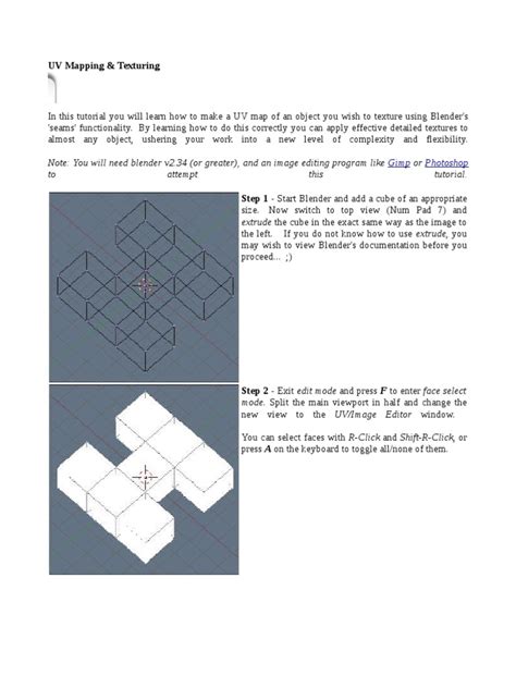 Uv Mapping Tutorial Pdf Texture Mapping Blender Software