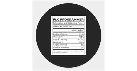 Plc Programmer Funny Programming Facts Classic Round Sticker Zazzle