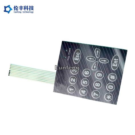 Self Adhesive Flat Membrane Keyboard Membrane Switch Keyboard Oem Odm