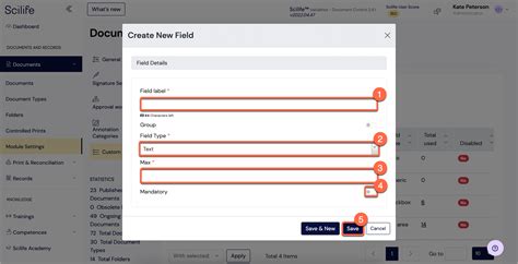 Creating A Text Custom Field In Document Control Scilife