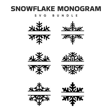 Snowflake Monogram Svg Masterbundles