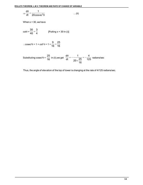 Rolles Theorem Notes For Class 12 And Iit Jee