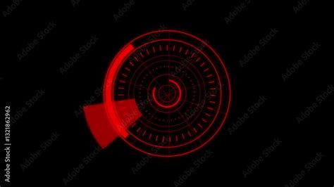 radar screen animation on black background radar point to detect enemy position red color