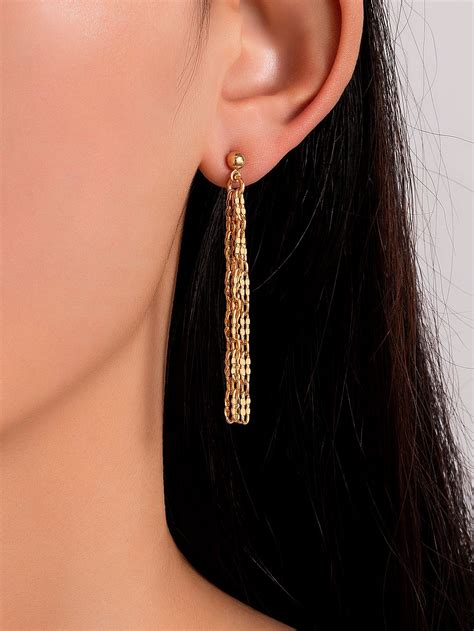 Chain Tassel Drop Earrings Drop Earrings Embellished Jewelry