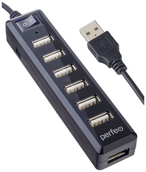 Купить Разветвитель Usb Hub H033 7 портов Usb 2 0 чёрный цена 1513 ₽ характеристики