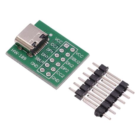 Dollatek 10Pcs USB TYPE C To DIP PCB Connector Pinboard Test Board Solder Female Dip Pin Header
