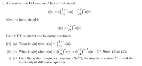 solved a discrete time lti system h ﻿has output