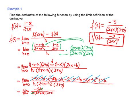 31 Limit Definition Of The Derivative Practice Notes Math 140 31 Limit Definition Of The Derivative Practice Notes Math 140