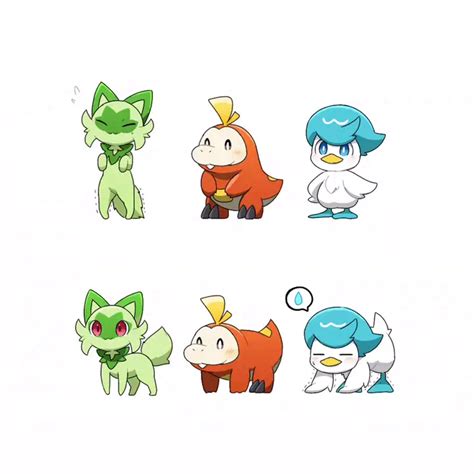 Sprigatito Fuecoco And Quaxly Pokemon Drawn By Tarotontaro