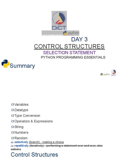 Phython Day3 Pdf Control Flow Computing