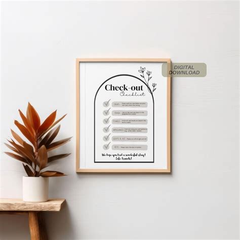 Airbnb Check Out Checklist Template Printable Guest Departure