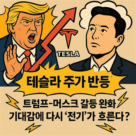 테슬라 주가 급등락의 진실 트럼프 머스크 갈등에서 화해까지 투자자가 알아야 할 모든 것