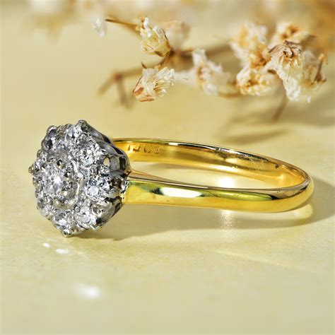 The Vintage Brilliant And Eight Cut Diamond Cluster Ring