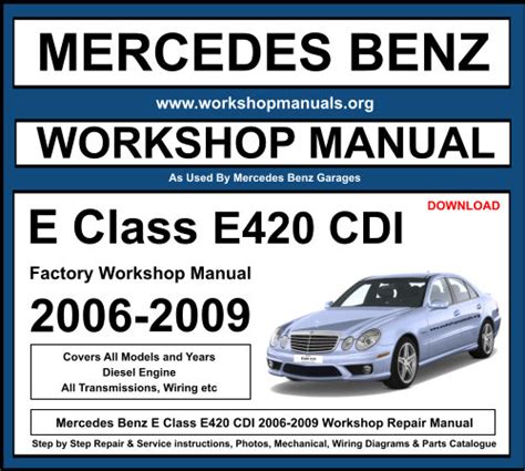 Mercedes E Class E420 Cdi Workshop Repair Manual Download Workshop Manual