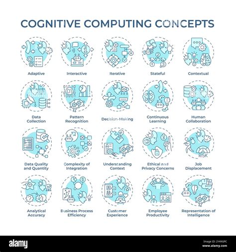 Cognitive Computing Soft Blue Concept Icons Stock Vector Image And Art Alamy