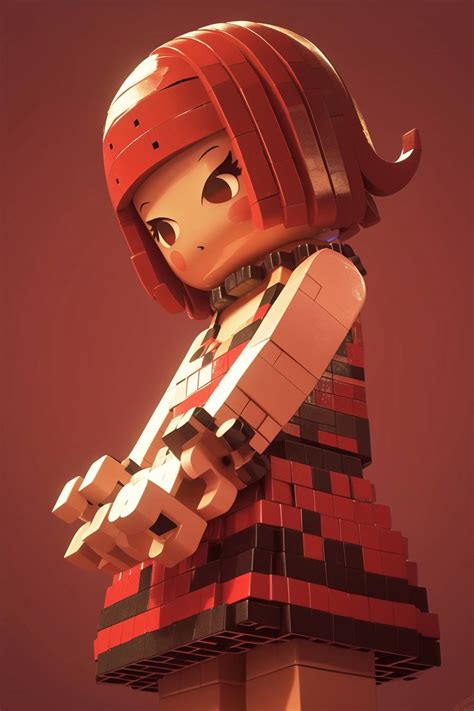 Girl Made Of Lego Blocks