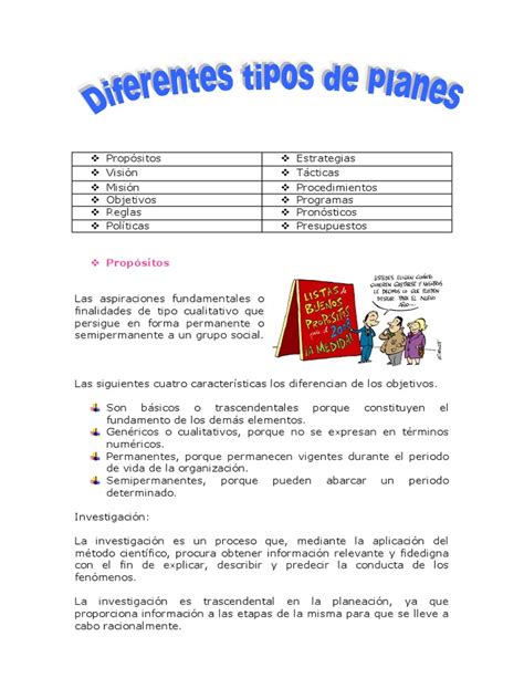 Diferentes Tipos De Planes Pdf