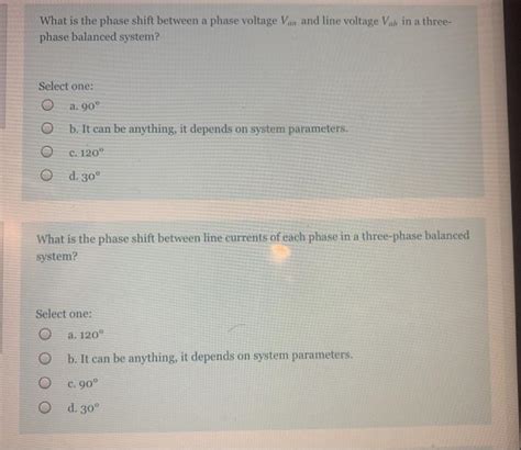 Solved In A Positive Sequence Y Connected Three Phase