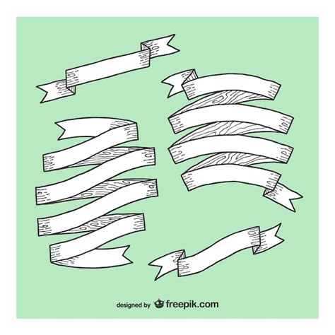나무 리본 그리기의 컬렉션 무료 벡터