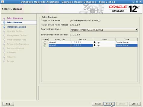Oracle Database 12c Upgrade Oracle Database 11203 To 121010 Using Dbua
