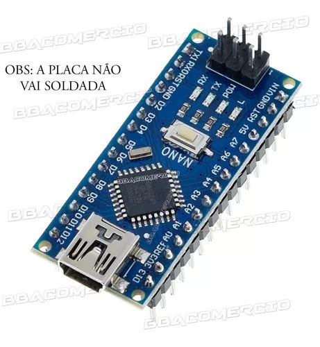 Placa Arduino Nano Conector V3 Pino Não Soldado Atmega328p R 46 Em