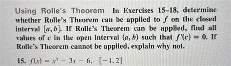 Using Rolle S Theorem In Exercises Determine Chegg