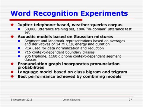 Segment Based Speech Recognition Ppt Download