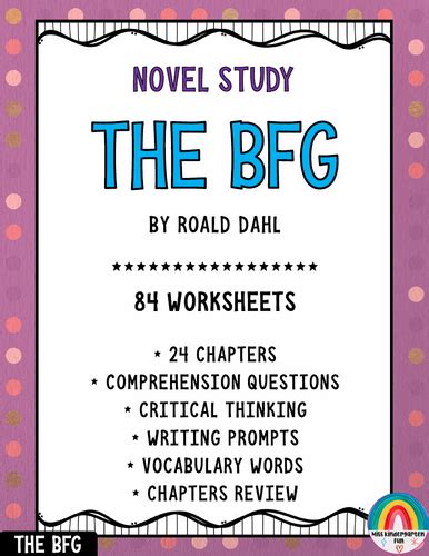 The Bfg Novel Study Unit Comprehension Questions Writing Prompts
