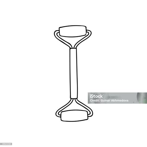 비취 롤러 낙서 그림 벡터의 마사지 롤 낙서 일러스트레이션 손으로 그린 마사지 롤 일러스트 레이 션을 벡터로 만듭니다 건강관리와 의술에 대한 스톡 벡터 아트 및 기타 이미지