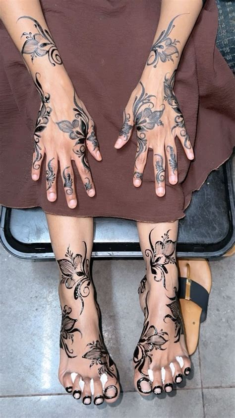 Simple And Popular Khaleeji Hands And Feet Henna Design Eritrean