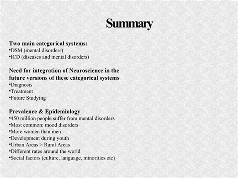 Psychiatric Disorders History Classification Prevalence Comorbidity