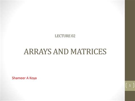 matlab arrays and matrices pptx
