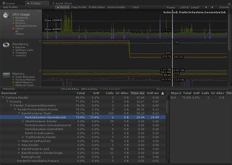 jittery frame rate with 120ms for partilcesystem geometryjob execution