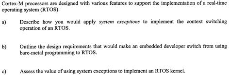 Solved Cortex M Processors Are Designed With Various